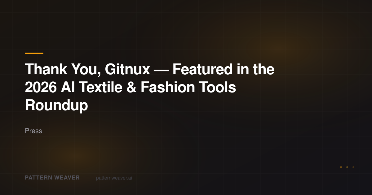 Pattern Weaver Featured on Gitnux — AI Textile Tools 2026 | Pattern Weaver