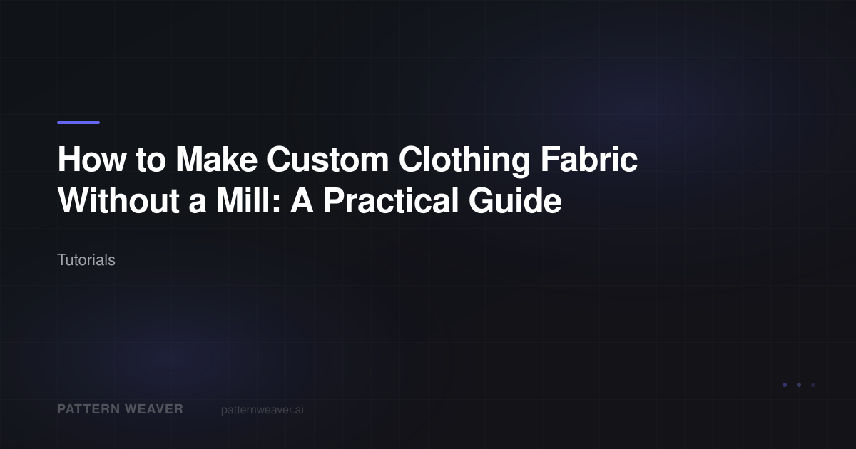 Custom Clothing Fabric Without a Mill: 2026 Indie Maker Guide